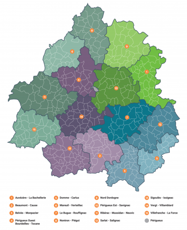Les secteurs territoriaux | SDE 24, Syndicat Départemental d'Energies de la Dordogne