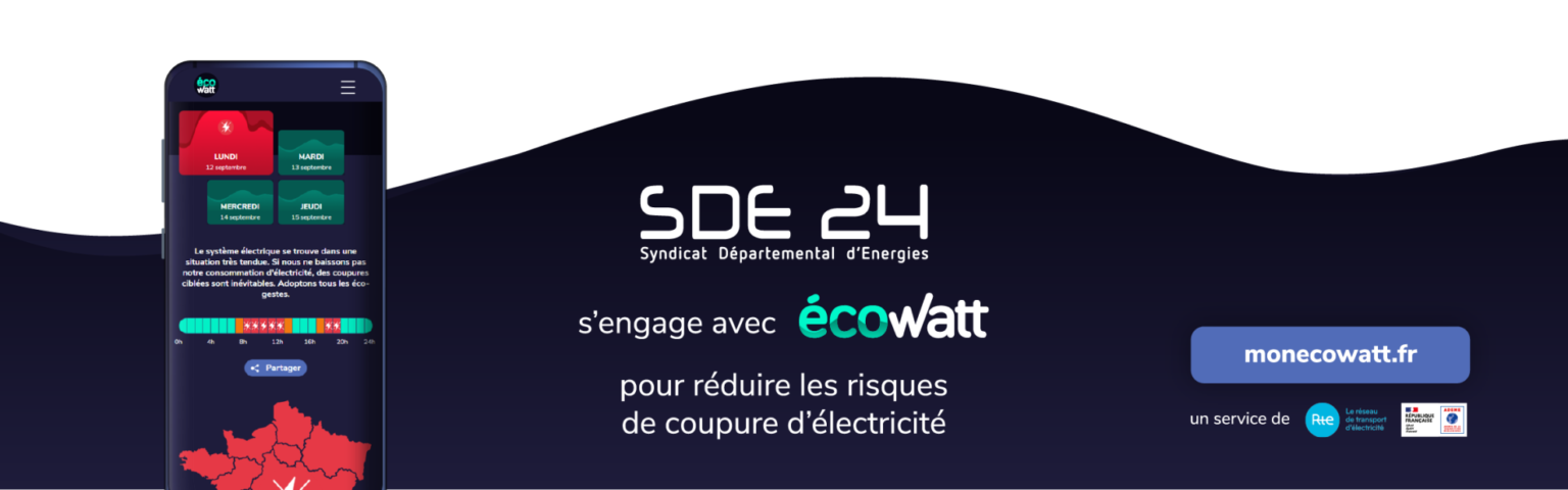 Le SDE 24, partenaire d’Écowatt | SDE 24, Syndicat Départemental d'Energies de la Dordogne
